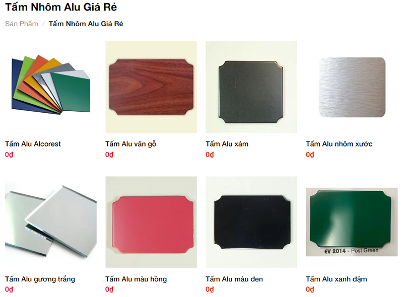 Tổng hợp thông tin về tấm alu + Bảng giá